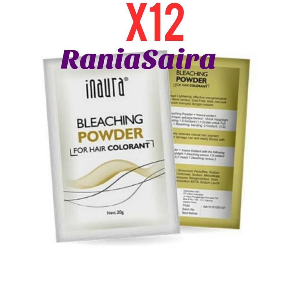 Jual Inaura Bleaching Powder 20Gr X12 Sachet Hair Color / Coloring ...