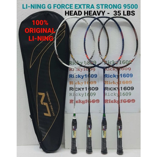 Jual RAKET BADMINTON LINING G FORCE 9500 EXTRA STRONG 35 LBS - HEAD ...