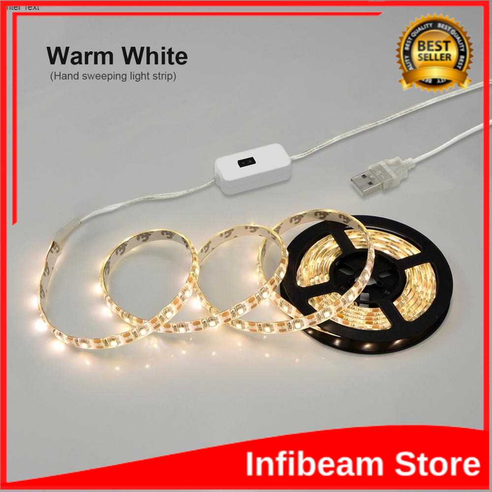Jual CHNAITEKE Lampu LED Strip USB Hand Sweep Sensor 2835 300 LED 5M ...