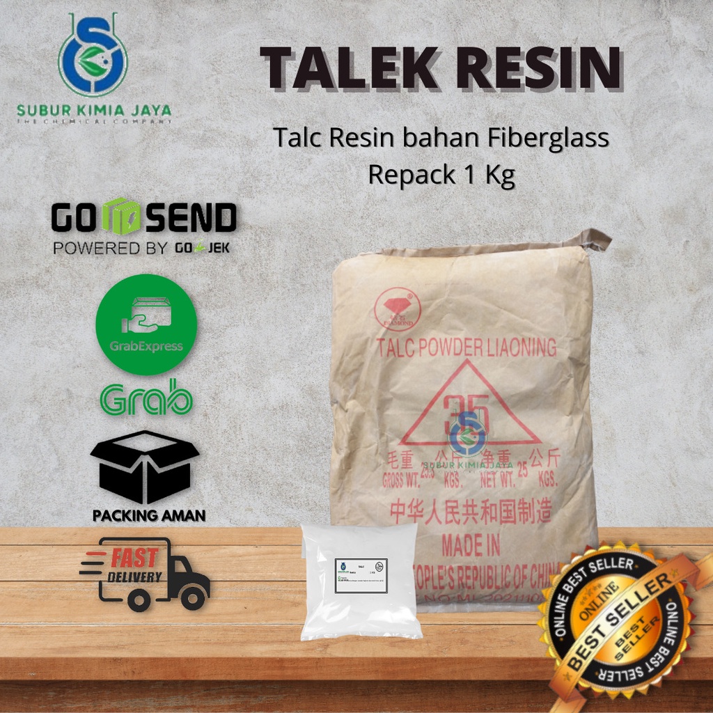 Jual Talc / Talk / Talek Resin bahan fiberglass / Bubuk Talek Resin / Talc Powder 1 kg | Shopee ...