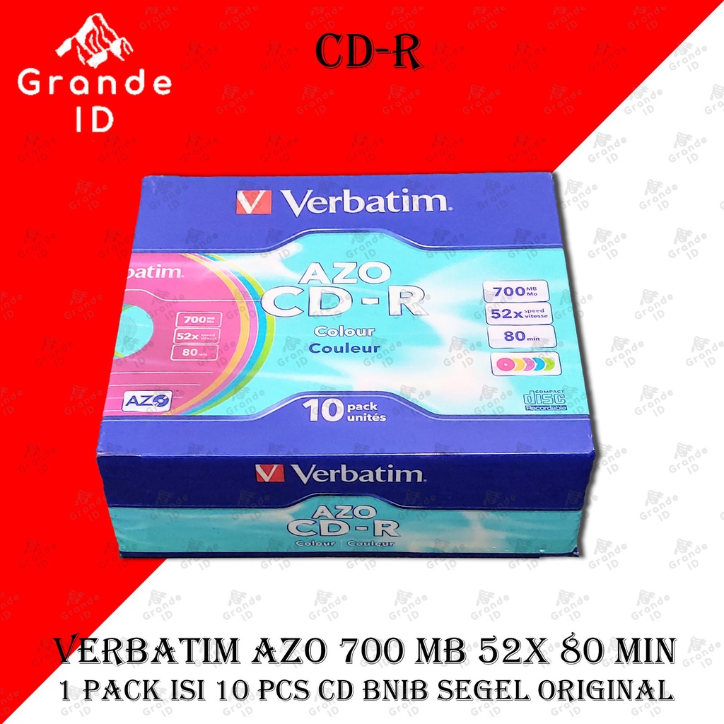 Jual CD-R VERBATIM AZO SINGLE PACK 700 MB 52X CD KOSONG CD BLANK ISI 10 ...