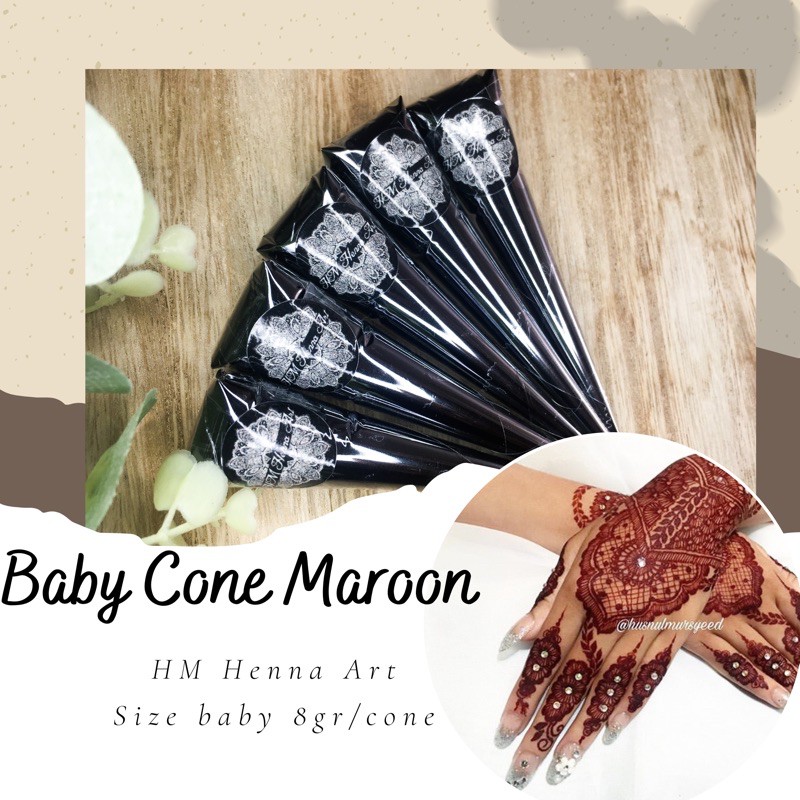 Jual Henna Baby cone 10 gr by HM Henna Art / Henna mix instant maroon ...