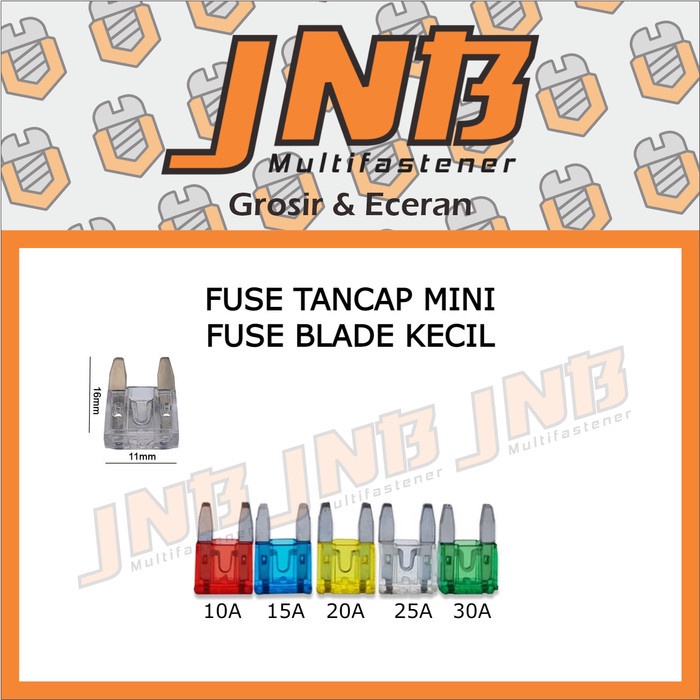 Jual FUSE MINI BLADE 5A / 7.5A / 10A / 15A / 20A / 25A / 30A SEKRING TUSUK TANCAP KECIL SIKRING ...