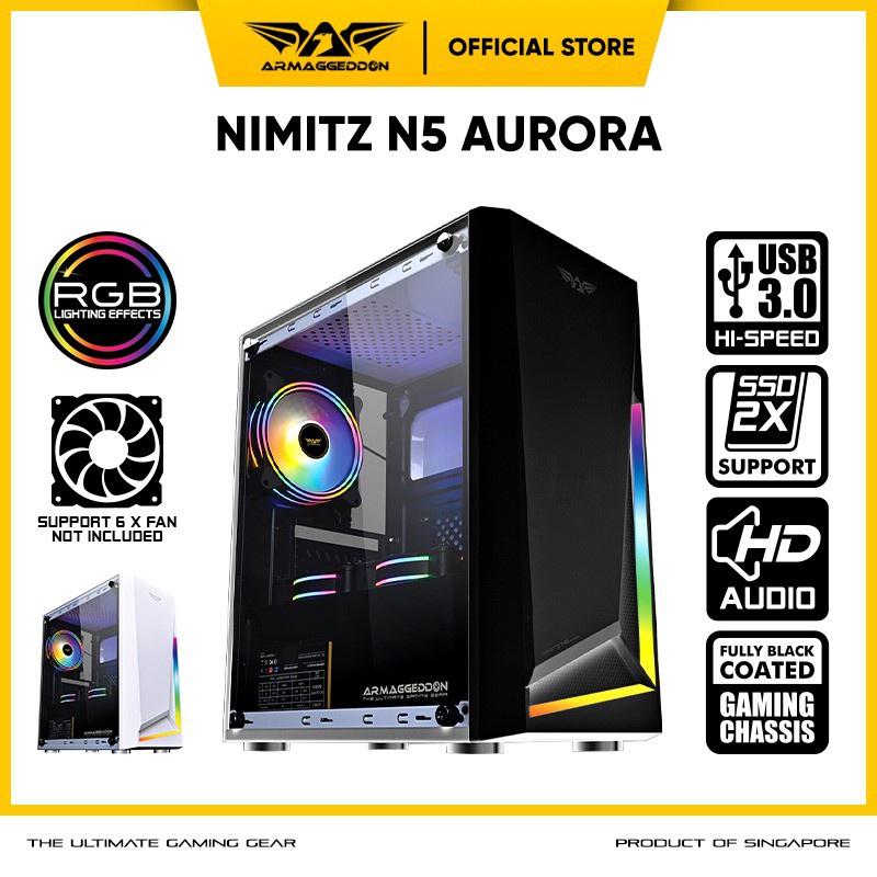 Jual Casing PC Gaming Armaggeddon Nimitz N5 Aurora Micro ATX | Garansi ...