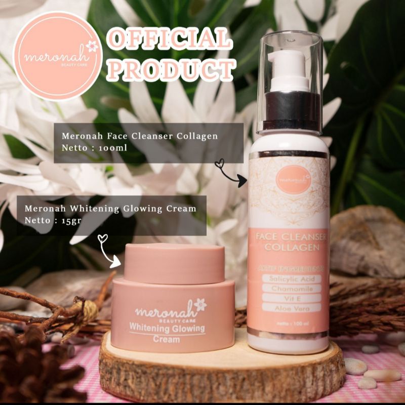 Jual (COD)PAKET GLOWING COLLAGEN CREAM DAN SABUN COLLAGEN MERONAH ...