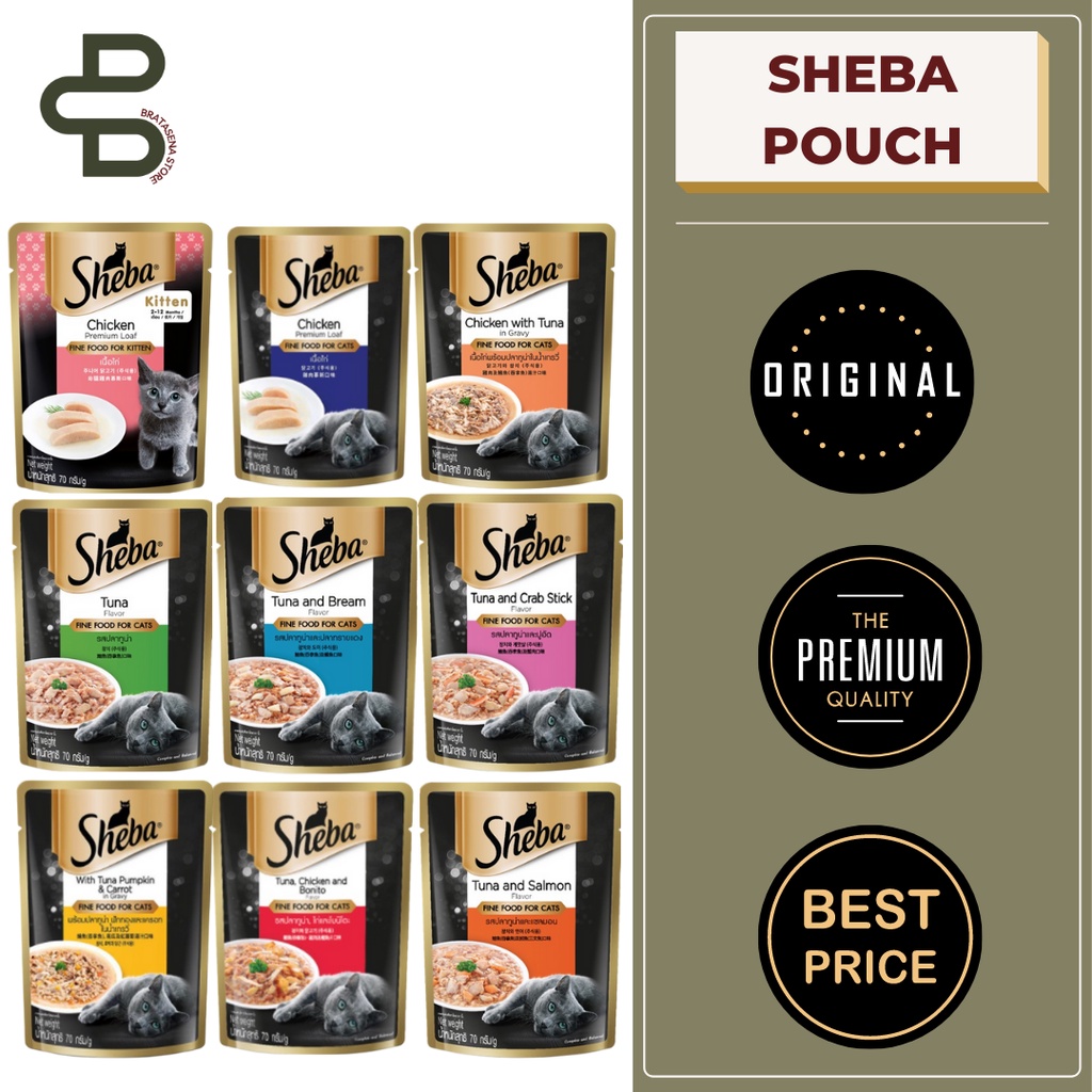 Jual SHEBA POUCH 70 GR WET FOOD // MAKANAN BASAH KUCING | Shopee Indonesia