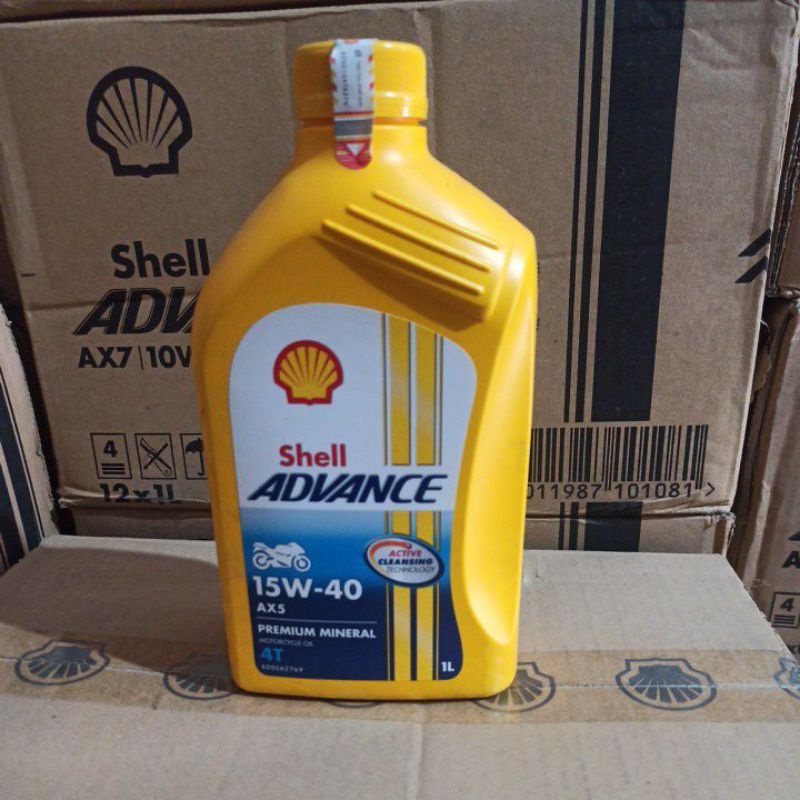 Jual OLI SHELL ADVANCE 4T AX5 15W-40 1L API SL JASO MA2 OLI MOTOR SPORT ...