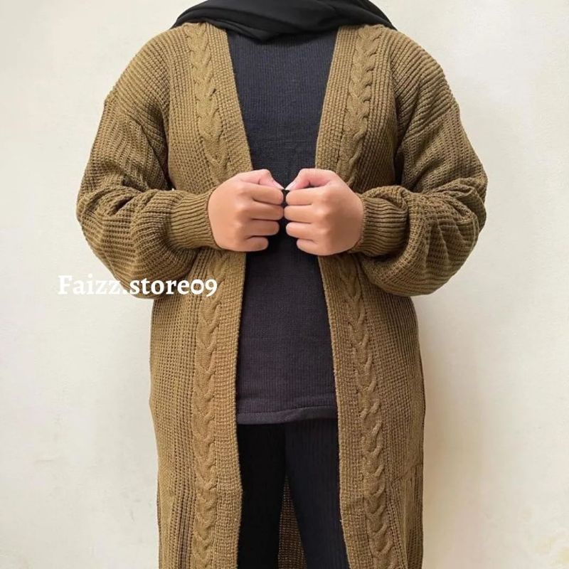 Jual LONG CARDY RAJUT OVERSIZE MOTIF CABLE - CARDIGAN RAJUT PANJANG Wanita TEBAL STORE09 MURAH ...