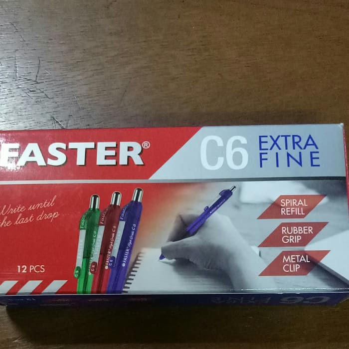 Jual PULPEN FASTER C6/PULPEN FASTER CETEK CETEK(HITAM-BIRU) | Shopee ...