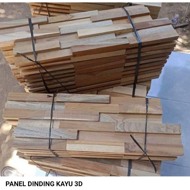 Jual panel dinding 3D kayu jati isi 10 pcs | Shopee Indonesia