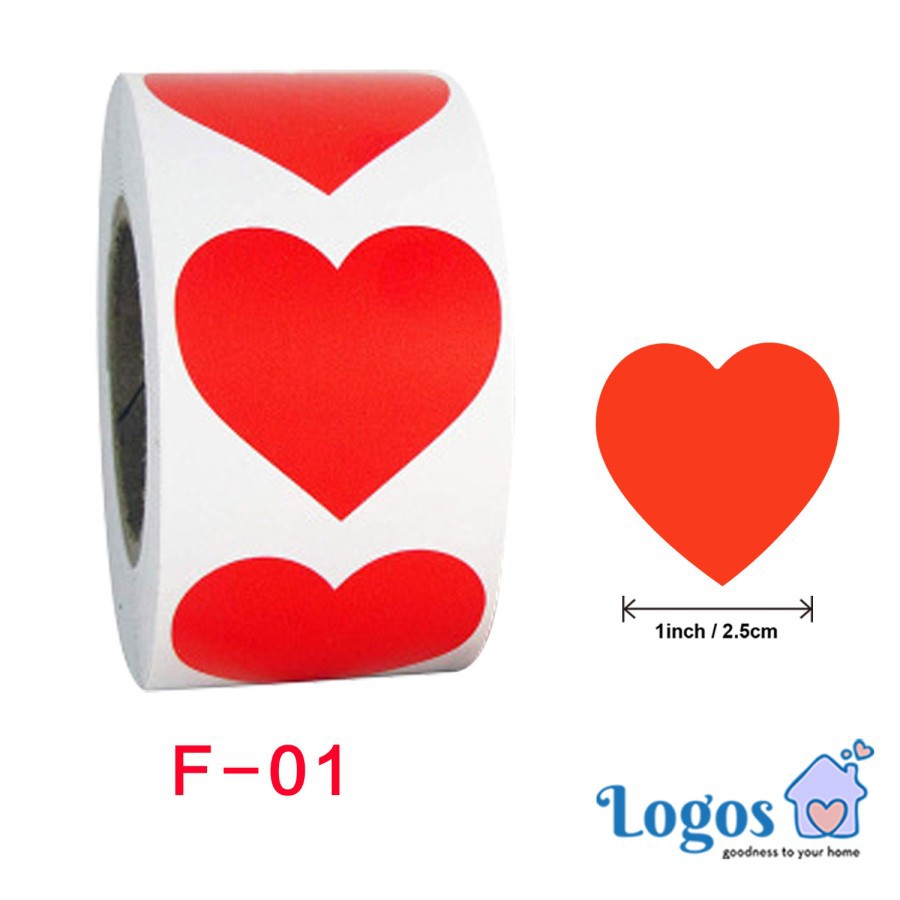 Jual Sticker Heart Shaped Love Sticker Stiker Hati Label Seal Wedding ...