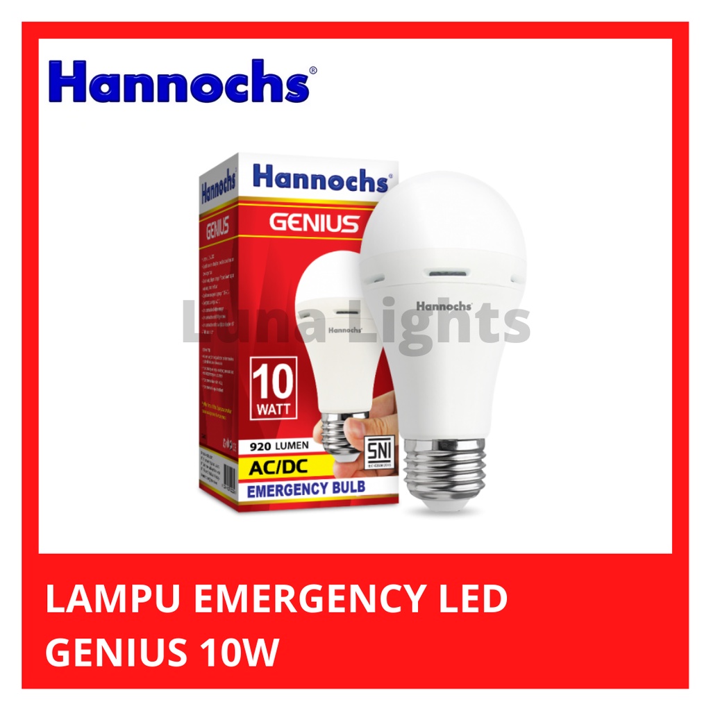 Jual LAMPU EMERGENCY LED AC/DC GENIUS 10W HANNOCHS | Shopee Indonesia
