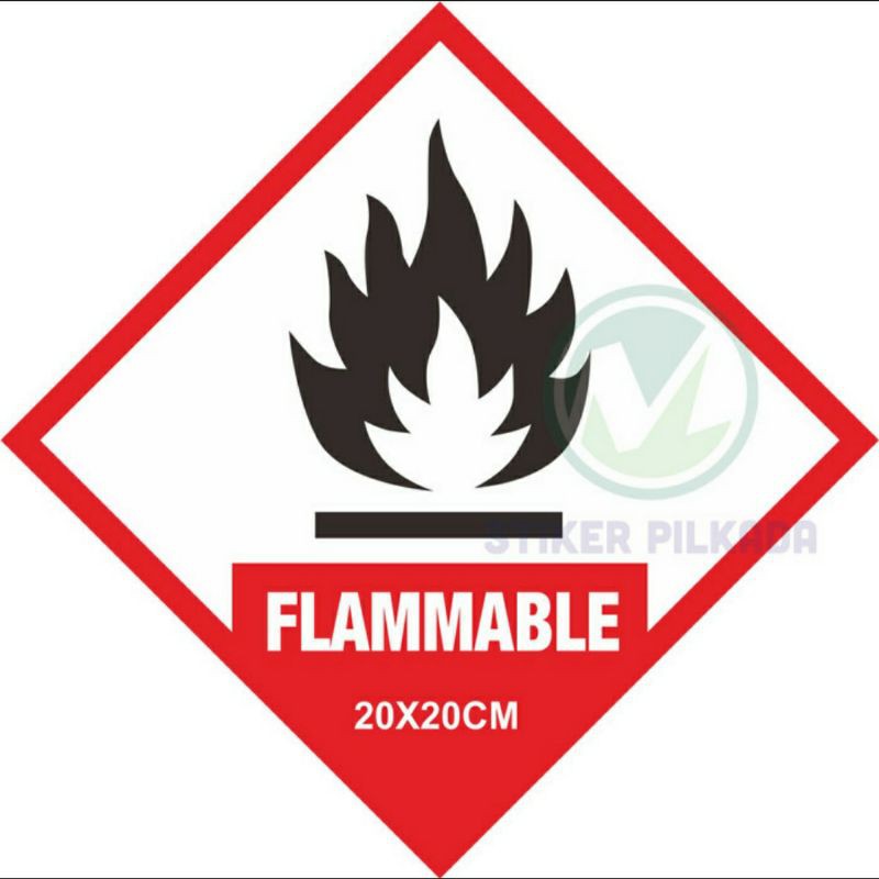 Jual STIKER VINYL FLAMMABLE 20X20CM | Shopee Indonesia