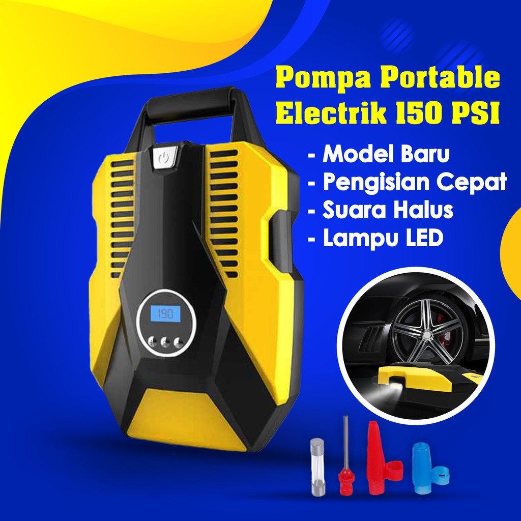 Jual Pompa Mobil Portable Pompa Ban Mobil 150 PSI Elektrik LCD Display ...