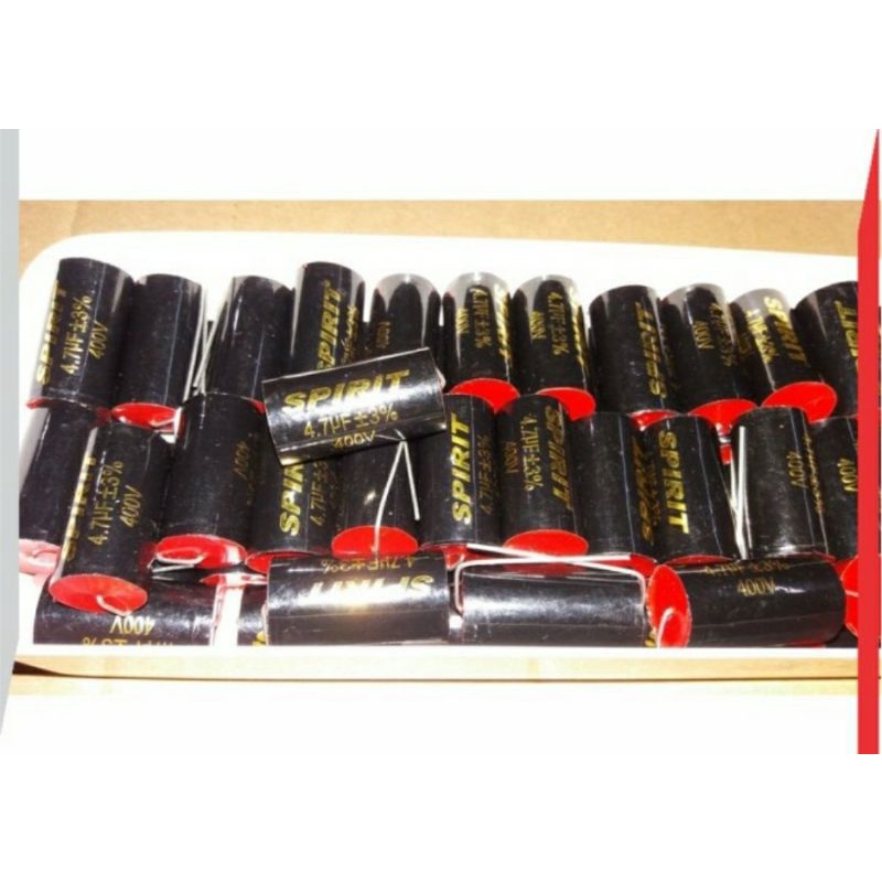 Jual capasitor kapasitor elco non polar spirit 4.7uf 400v | Shopee ...