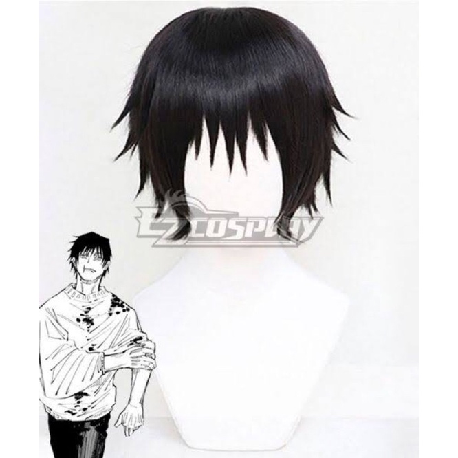 Jual Toji Fushiguro wig Jujutsu kaisen wig cosplay hitam black wig ...