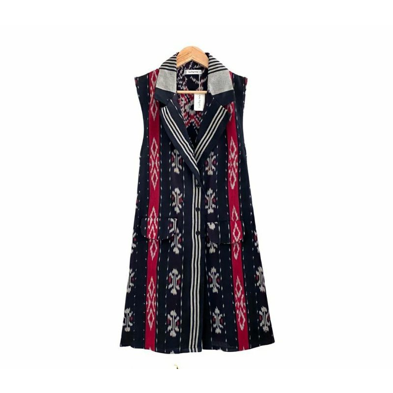 Jual vest rompi outwear batik tenun wanita original | Shopee Indonesia