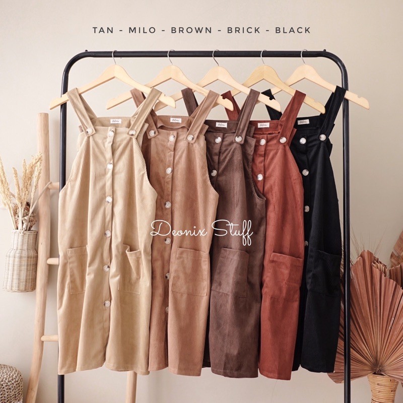Jual DELONIX | Korean overall corduroy | Shopee Indonesia