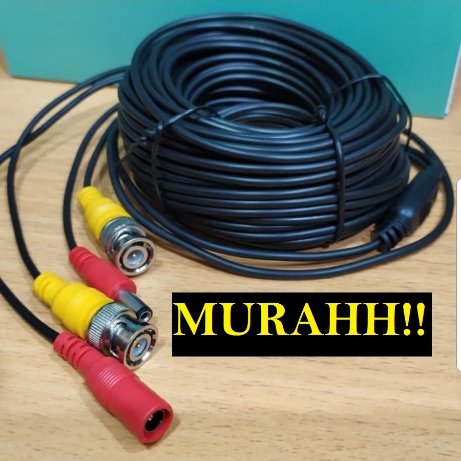 Jual KABEL CCTV 20 METER/20M + CONEKTOR ( 2 JALUR POWER DAN VIDEO ...