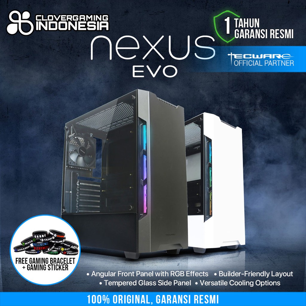 Jual Tecware Nexus EVO Casing - Mid Tower Case Computer Black White ...