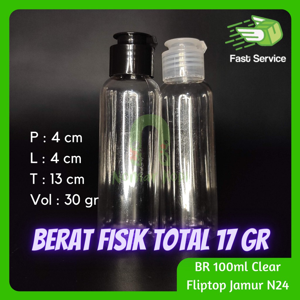 Jual BOTOL 100ml FLIPTOP JAMUR PET BR CLEAR KOSMETIK SABUN HAND SANITIZER Neck 24 | Shopee Indonesia