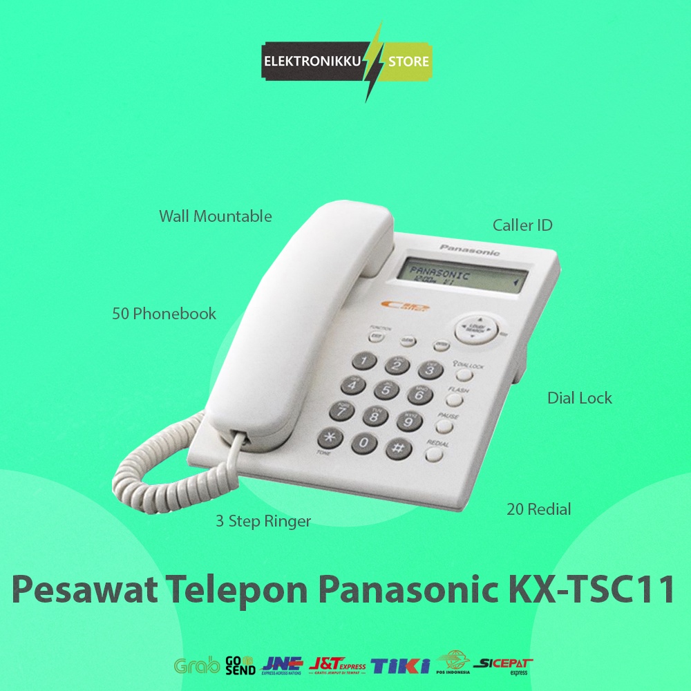 Jual Telephone Panasonic KX-TSC11 Pesawat Telepon Kabel Rumah Kantor Indihome - White | Shopee ...