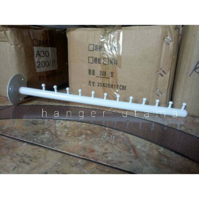 Jual Hanger suling Lurus tembok 12 titik, coating putih | Shopee Indonesia