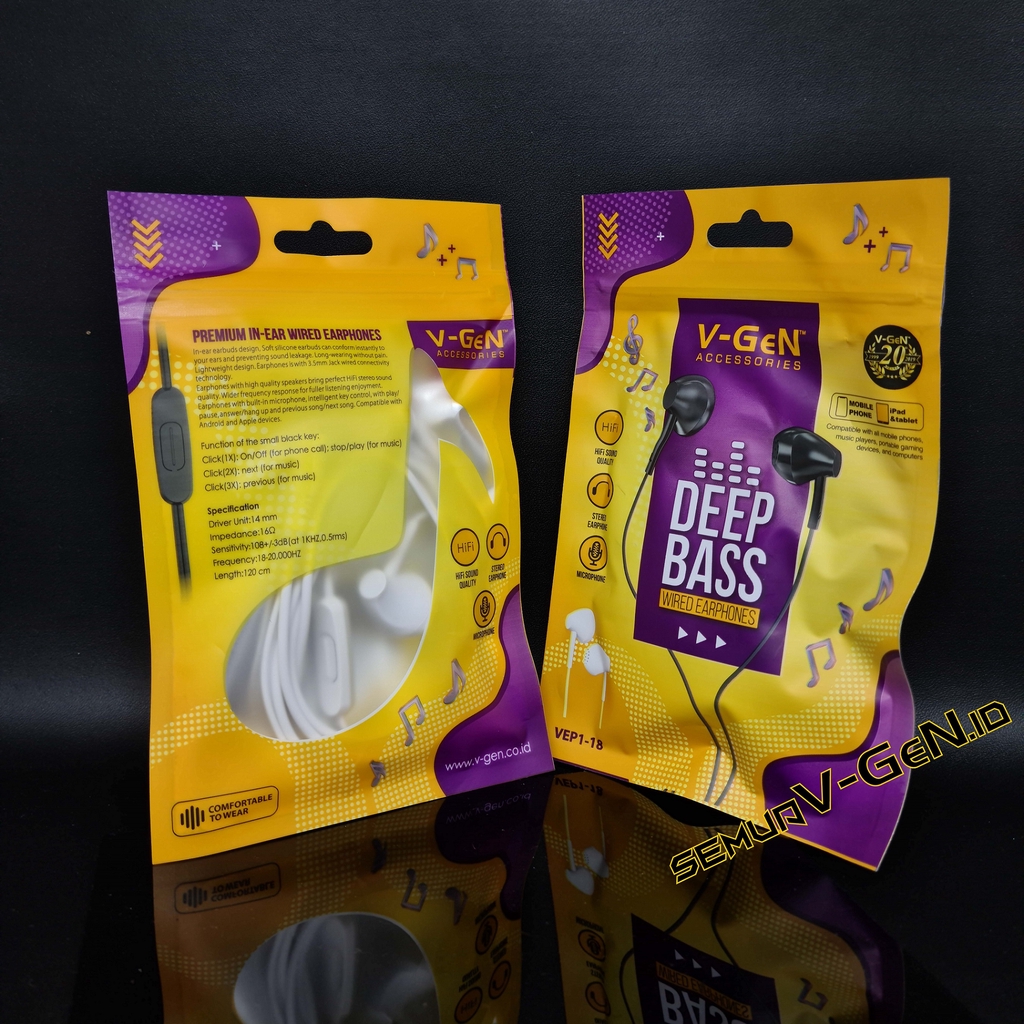 Jual Earphone V-GEN Headset Handfree Smartphone Android iOS Earphones ...