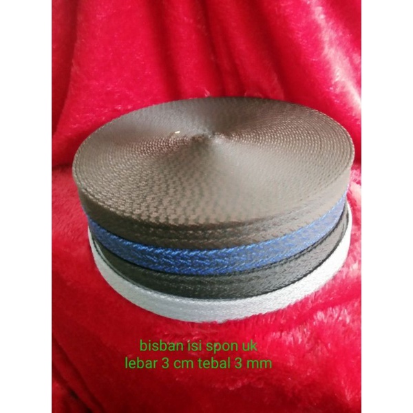 Jual bisban webbing terbaru isi spon tebal 3 mm lebar 3 cm | Shopee ...