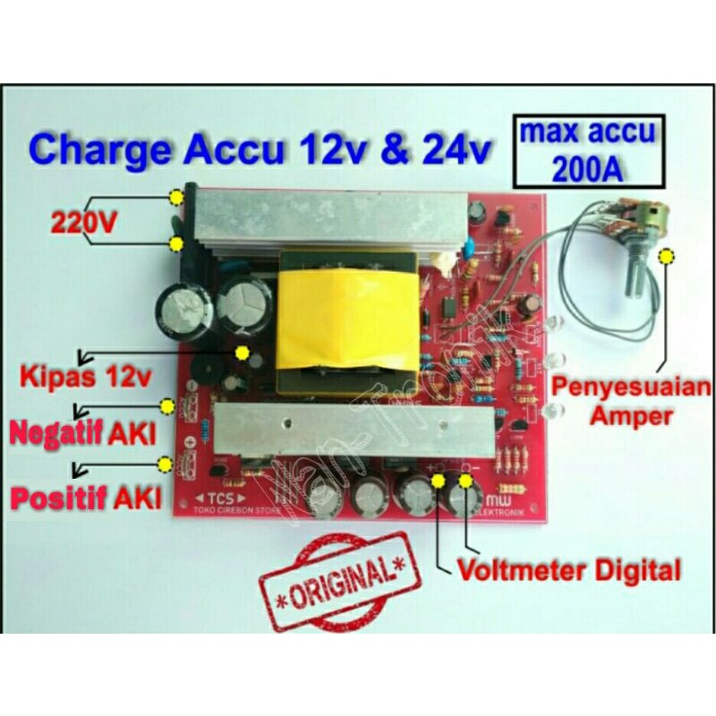 Jual kit charger accu Cas aki 12v - 24v adjust up to 200A | Shopee ...
