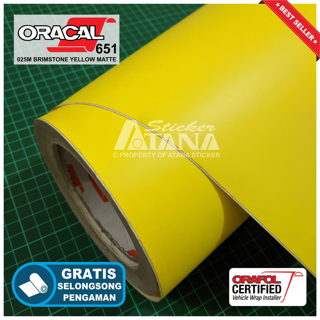 Jual Skotlet Kuning Doff Oracal 651 Scotlet Yellow Matte Stiker Matt ...