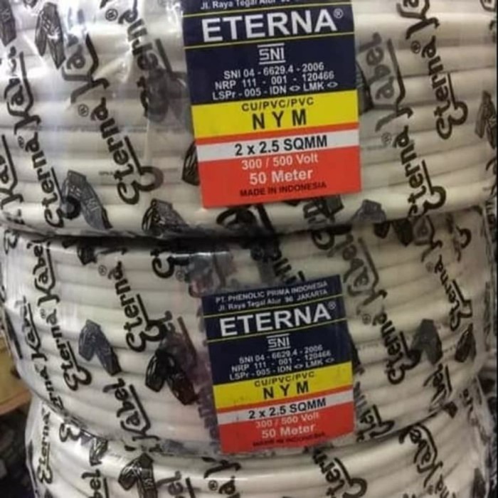Jual KABEL ETERNA NYM 2x2,5 / KABEL LISTRIK - KABEL METERAN 2 x 2,5 | Shopee Indonesia