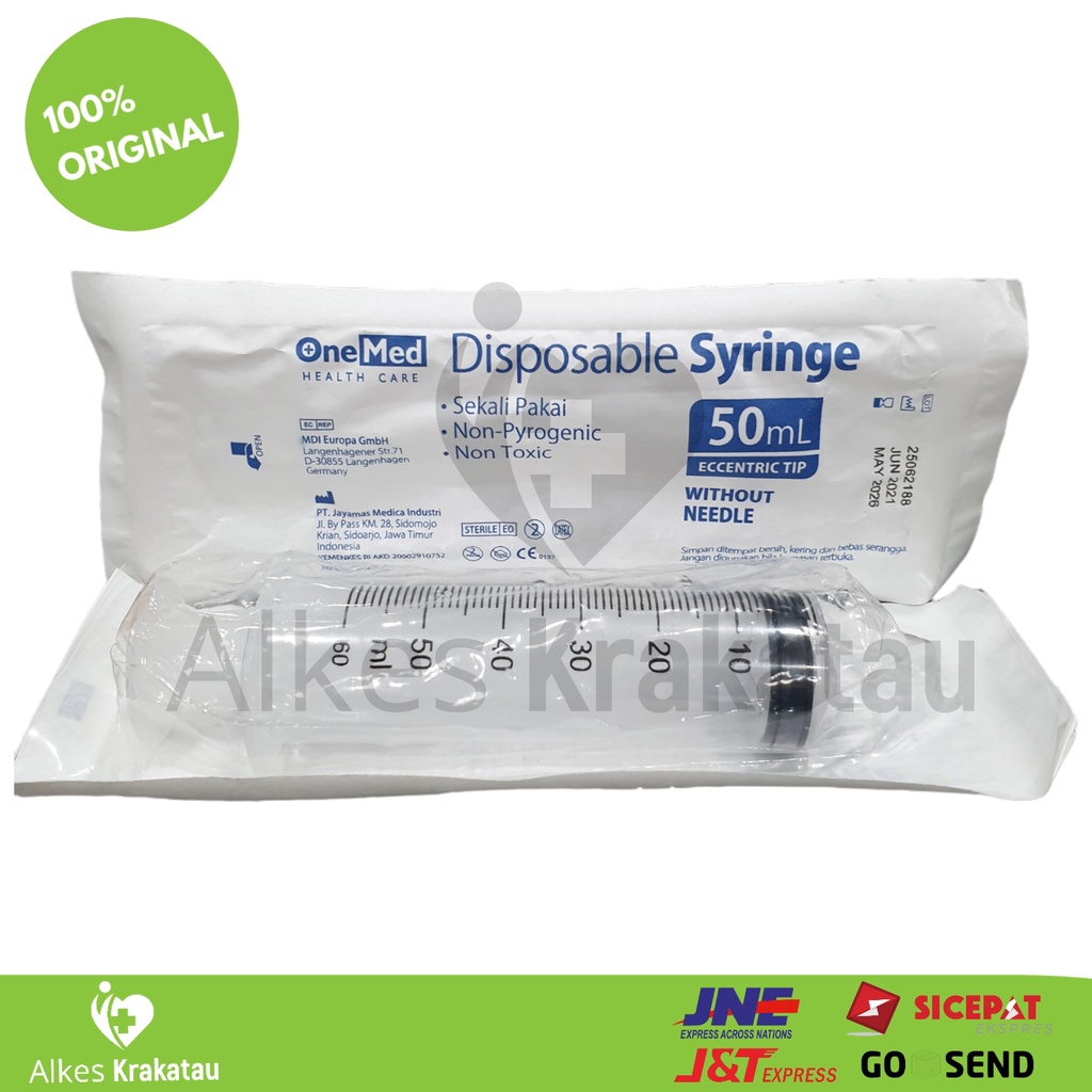 Jual Syringe 50cc Eccentric Tip Onemed / Spuit 50 ml cc One med Lubang Samping | Shopee Indonesia