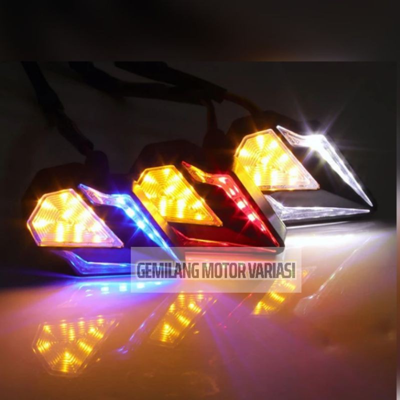 Jual Sein Tempel Motor Lampu Sen Fairing Led D238 Running Variasi | Shopee Indonesia