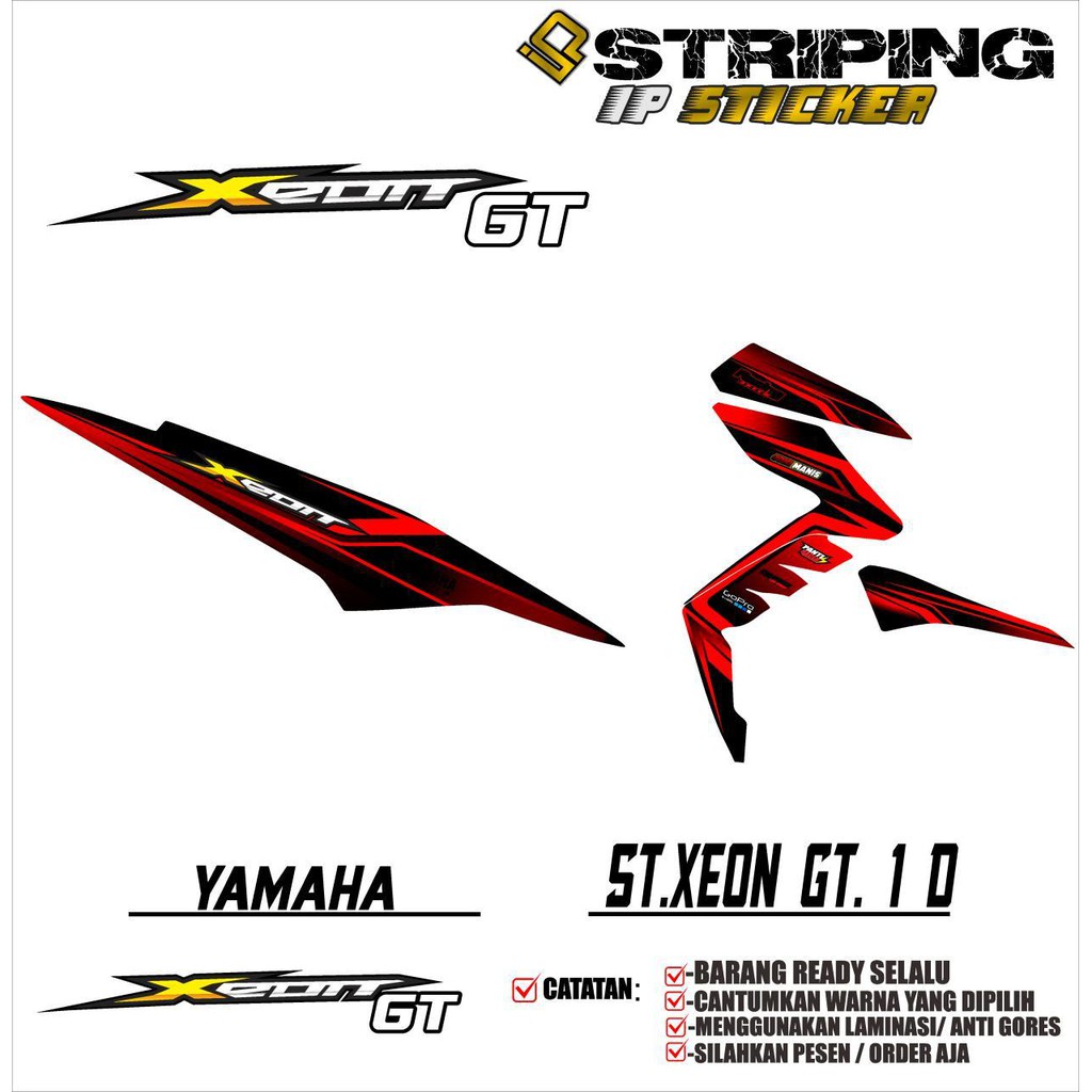 Jual (COD) XEON GT STRIPING STICKER DESAIN 1 D MOTOR YAMAHA XEON GT ...