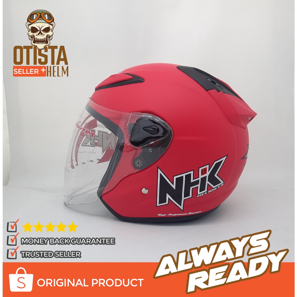 Jual HELM NHK HALF FACE R6 SOLID VISOR CLEAR | Shopee Indonesia