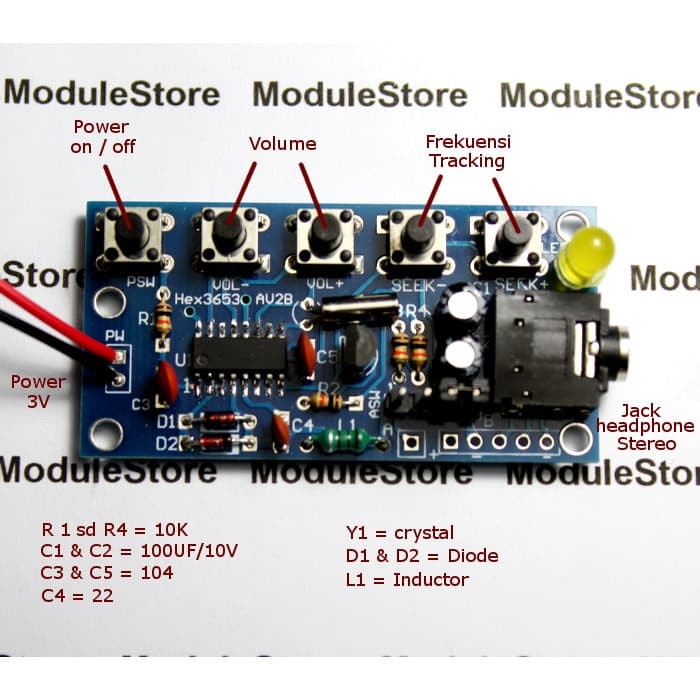 Jual enjtbg0 Stereo Fm Radio Receiver Module Kits 76-108Mhz Dc 3V ...