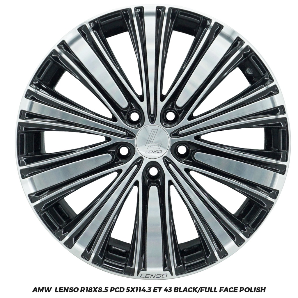 Jual Velg Mobil Lenso Ring 18x8.5 Pcd 5x114.3 ET 43 Black/ Full Face Polish | Shopee Indonesia