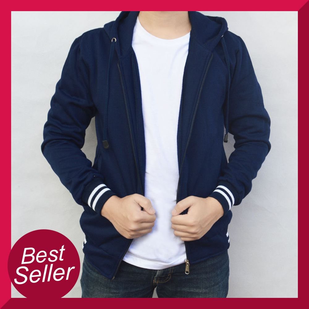 Jual DIJUAL Jaket Polos Baseball Varsity Hoodie - Biru Navy terakhir ...