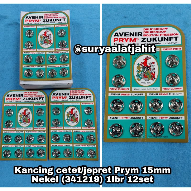 Jual Kancing jepret 15mm(341219) Nkl Prym @1lembar =rp31.500/12set ...