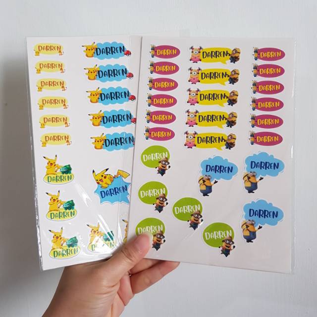 Jual CETAK STICKER NAMA CUSTOM | Shopee Indonesia
