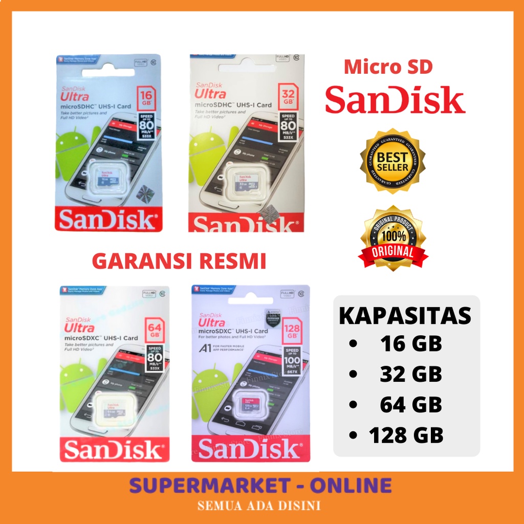Jual TERMURAH!! MICRO SD MICROSD CARD ORIGINAL "SANDISK" Mikro SD Card ...