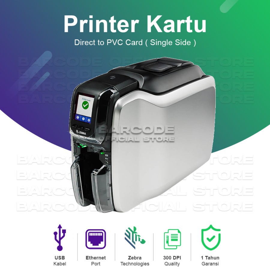 Jual Zebra ZC300 Printer Kartu Pencetak ID Card Single Side USB Ethernet | Shopee Indonesia