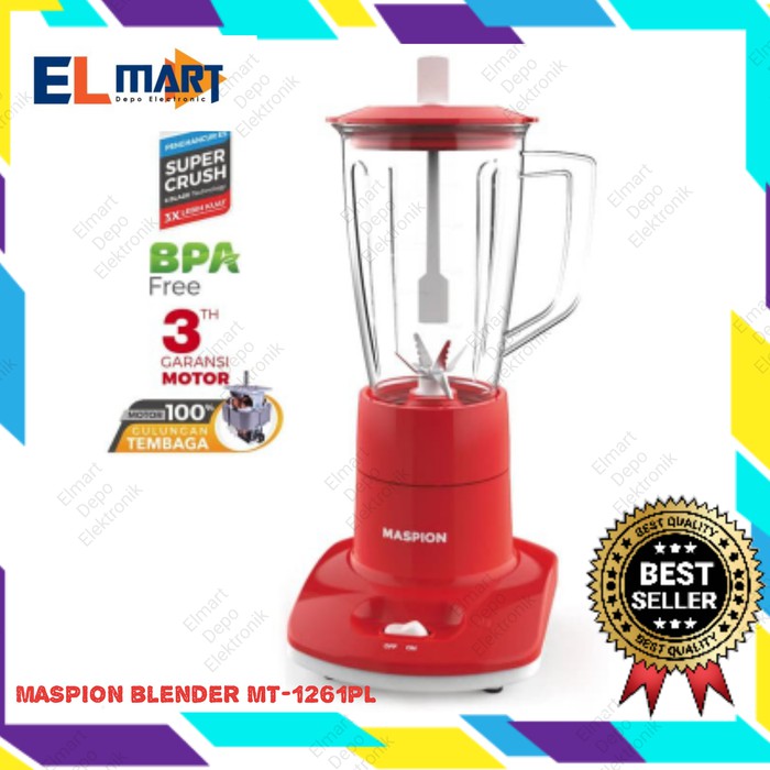 Jual MASPION blender plastik kuat MT 1261 PL / penghancur es batu ...