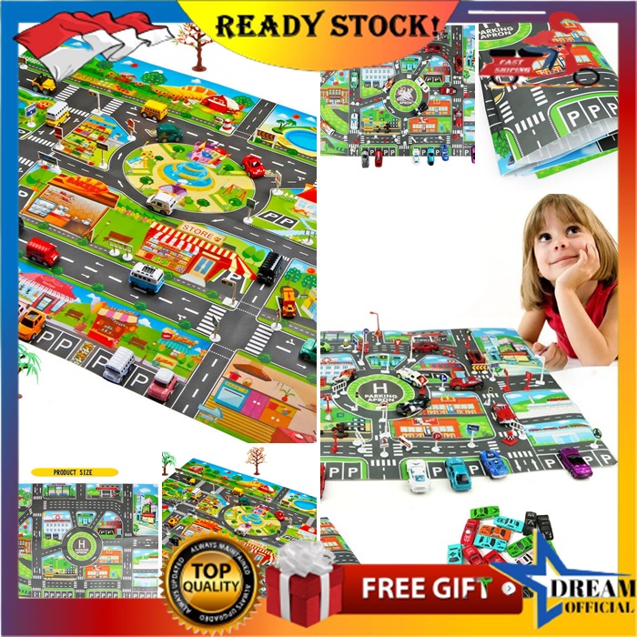 Jual Play Maps Peta Bermain Anak Pretend Play Map Peta Kota Bermain ...