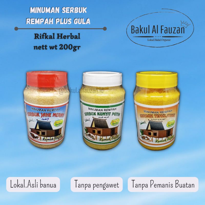 Jual Minuman Rempah Herbal Plus Gula | 200gr | Jahe Merah, Kunyit Putih ...