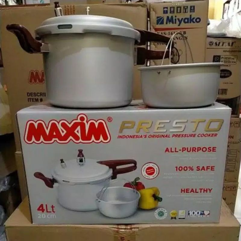 Jual Panci Presto MAXIM 4 Liter Pressure Cooker Maxim 4Liter | Shopee Indonesia