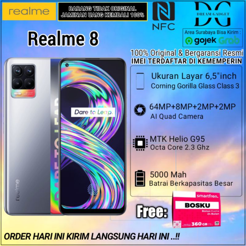 Jual Realme 8 NFC 8GB/128GB 100% Original Garansi Reami | Shopee Indonesia