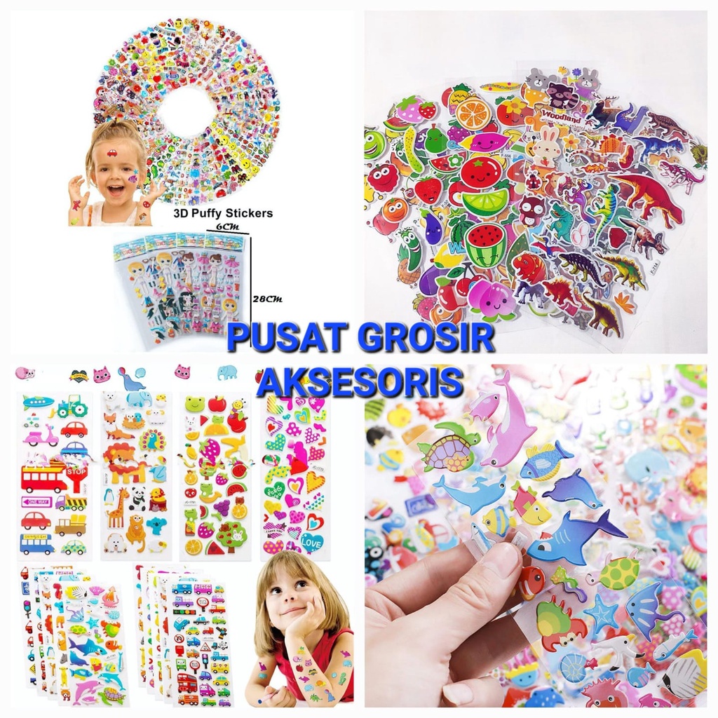 Jual Mainan Stiker 3D Anak Timbul Sticker Tempel Karakter P65 PGM ...