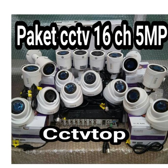 Jual Paket cctv 16 chanel 8 kamera 5mp / 4k 2560 lengkap tinggal pasang | Shopee Indonesia